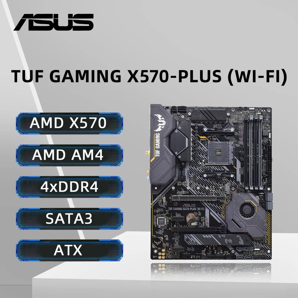 ASUS AMD X570 Motherboard TUF GAMING X570-PLUS (WI-FI) AM4 Socket Supp – StoneTaskin