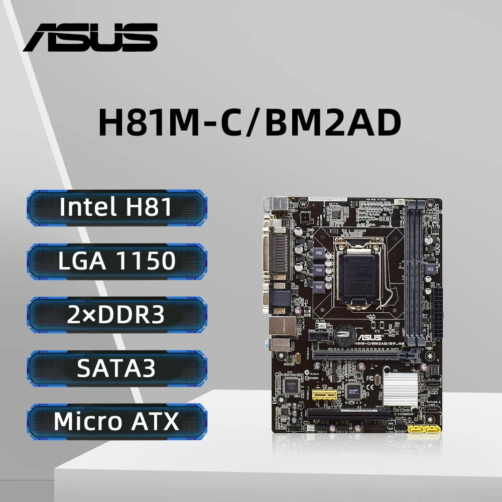 ASUS H81 Motherbord H81M-C/BM2AD/DP_MB Support Core i7/i5/i3/Pentium/C – StoneTaskin