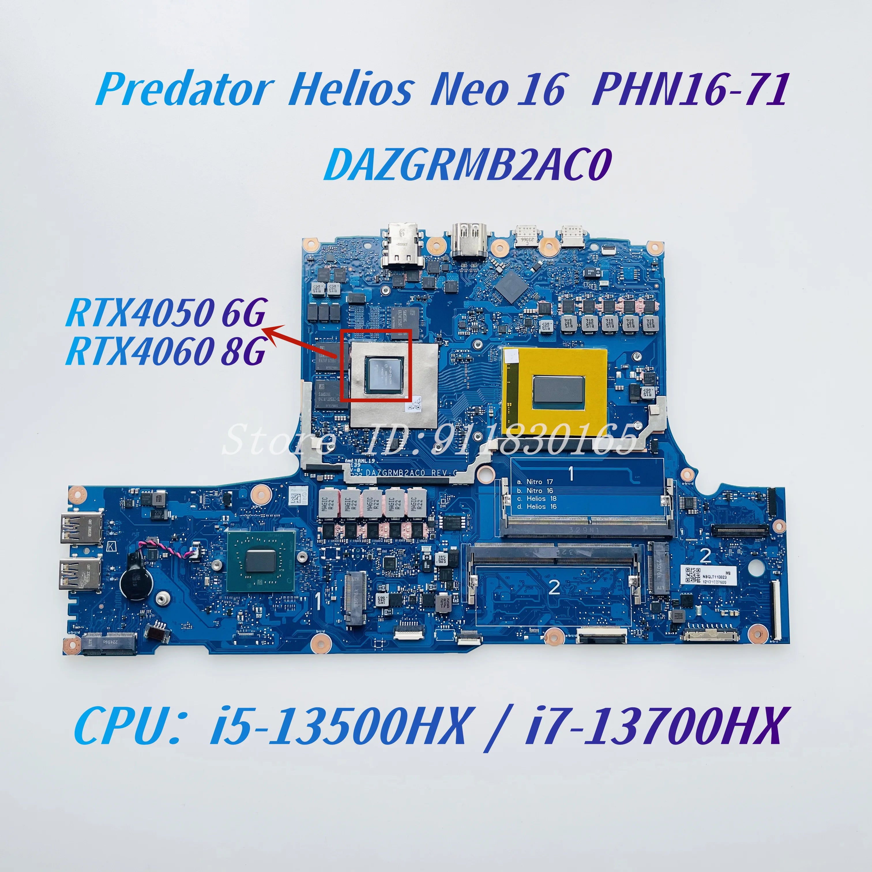 StoneTaskin DAZGRMB2AC0 For Acer Predator Helios Neo 16 PHN16-71 Lapto