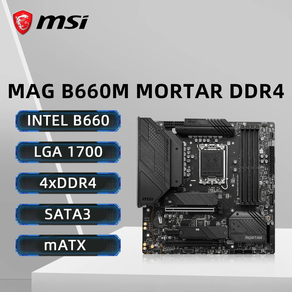 MSI MAG B660M MORTAR Motherboard Support i5-12400F i5 12400F 12100F CP – StoneTaskin