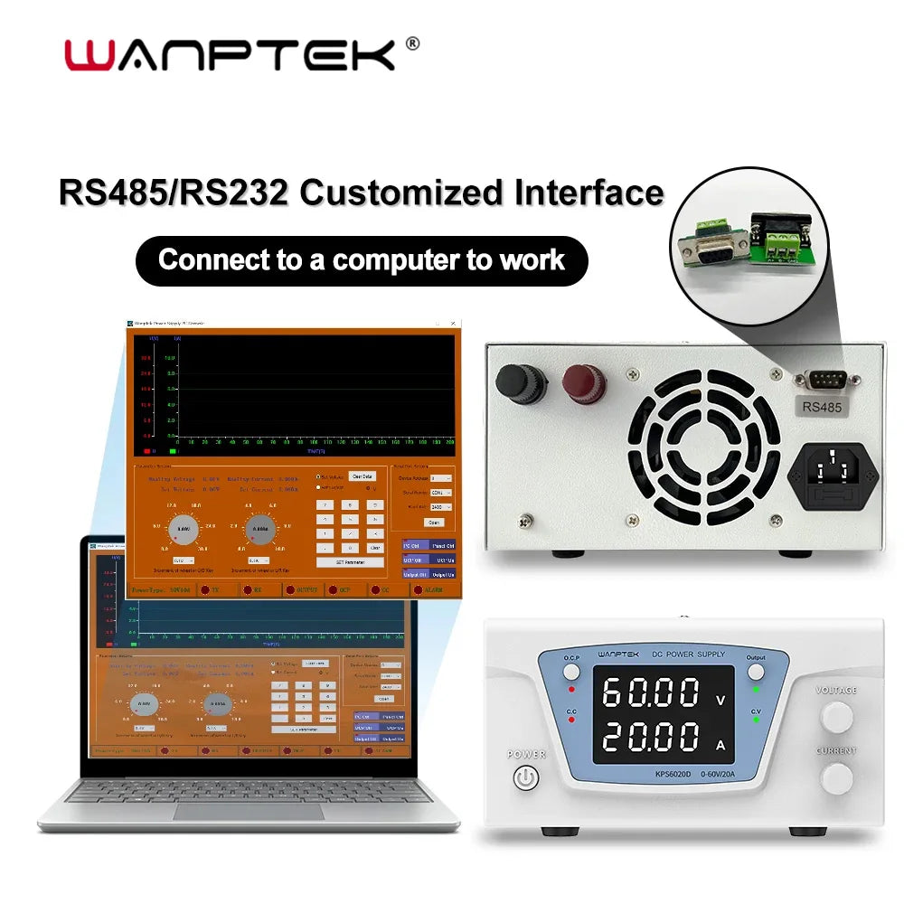 StoneTaskin WANPTEK 30V 60V 100V RS485/RS232 Lab Programmable Adjustab