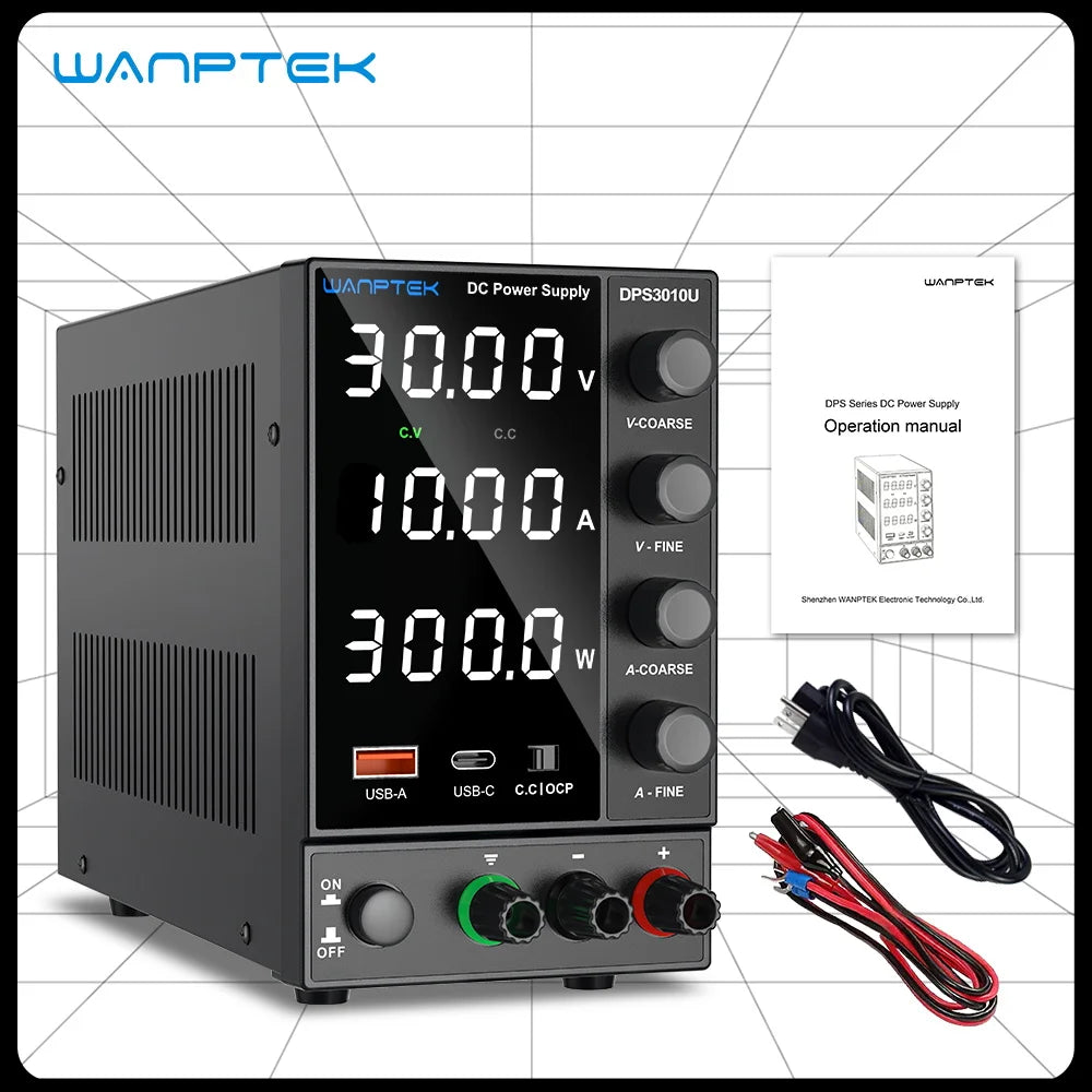 StoneTaskin Wanptek DC Power Supply adjustable 30V 10A with Encoder Co