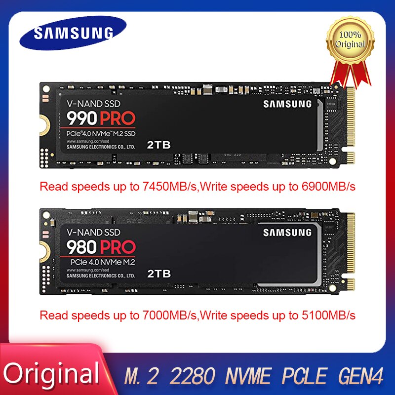 SAMSUNG 990 980 PRO SSD 1TB 2TB NVMe PCIe 4.0 Gaming M.2 Internal Soli – StoneTaskin