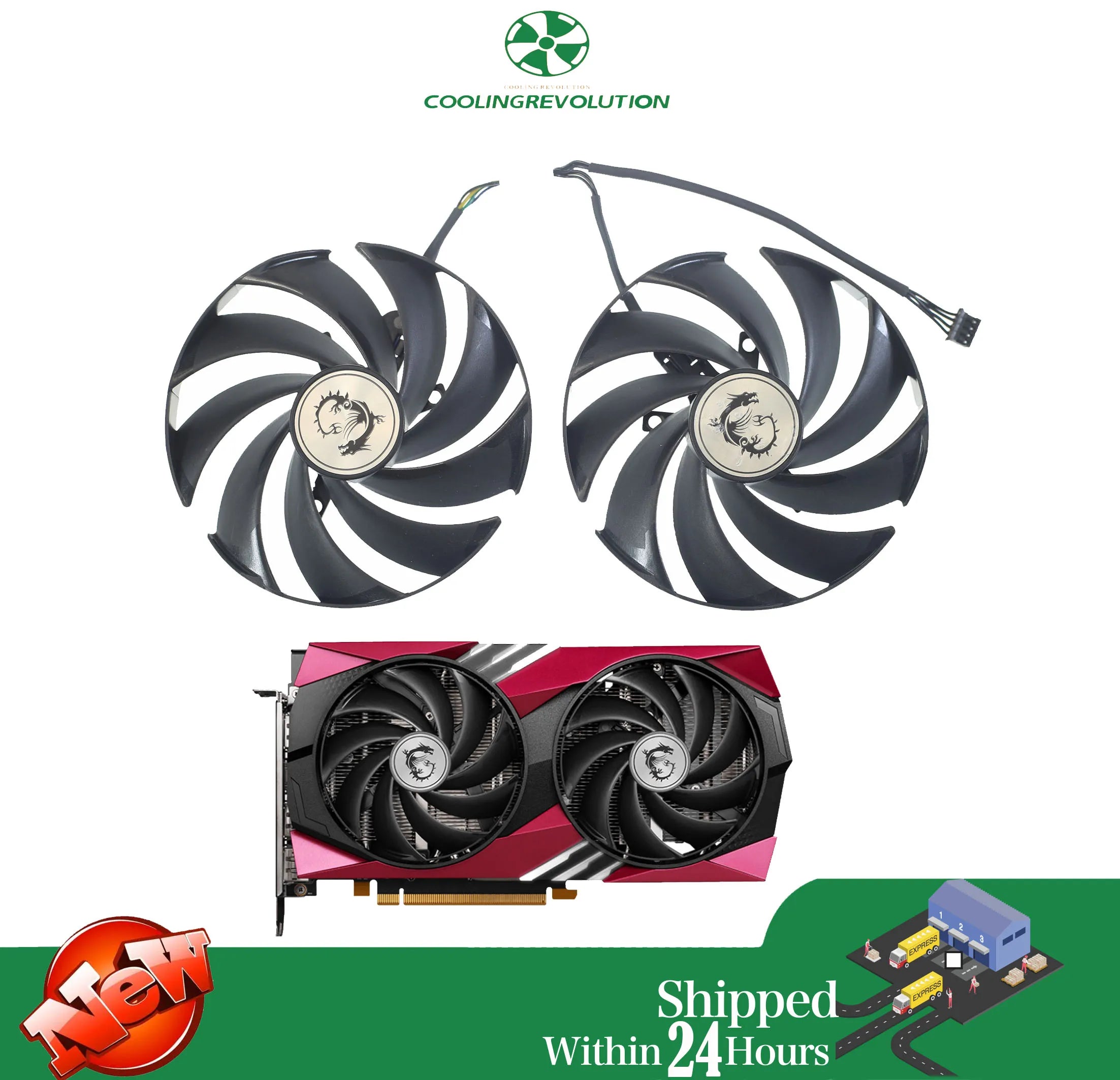 StoneTaskin 95MM PLD10010S12HH DC12V 0.40A 4-Pin for MSI GeForce RTX 4