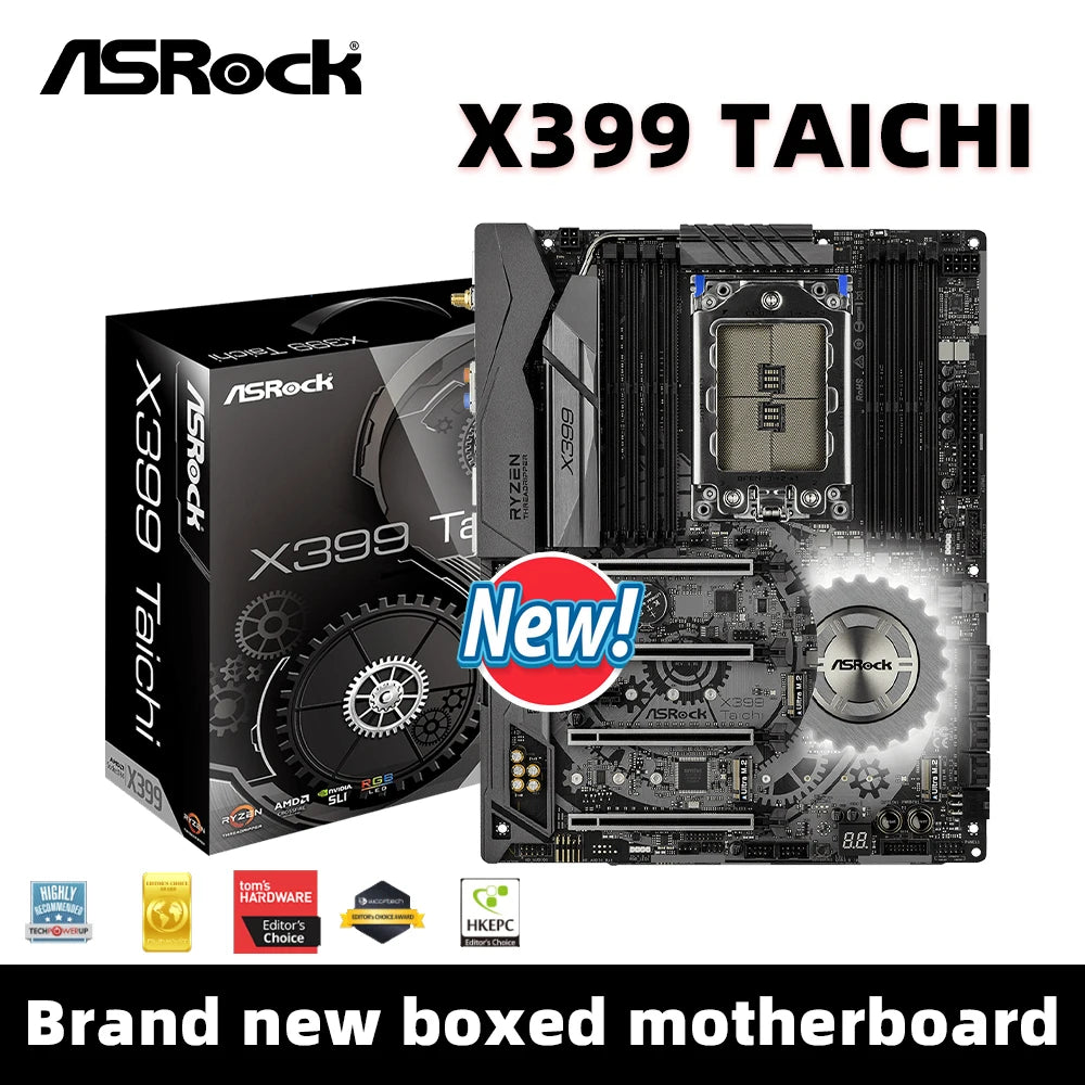 StoneTaskin Refurbished ASROCK New X399 Taichi Motherboard Supports AM