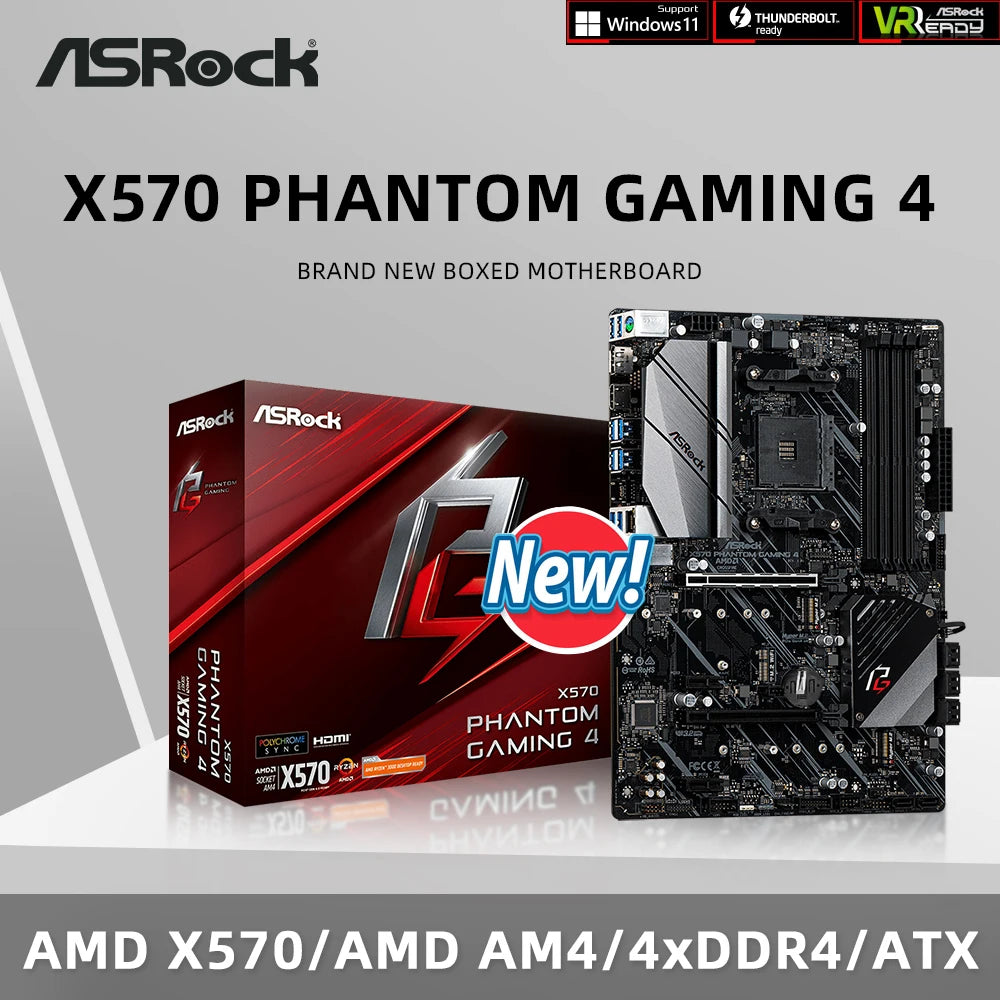 ASRock New X570 Phantom Gaming 4 Motherboard Supports Ryzen 5 5600 560 ...