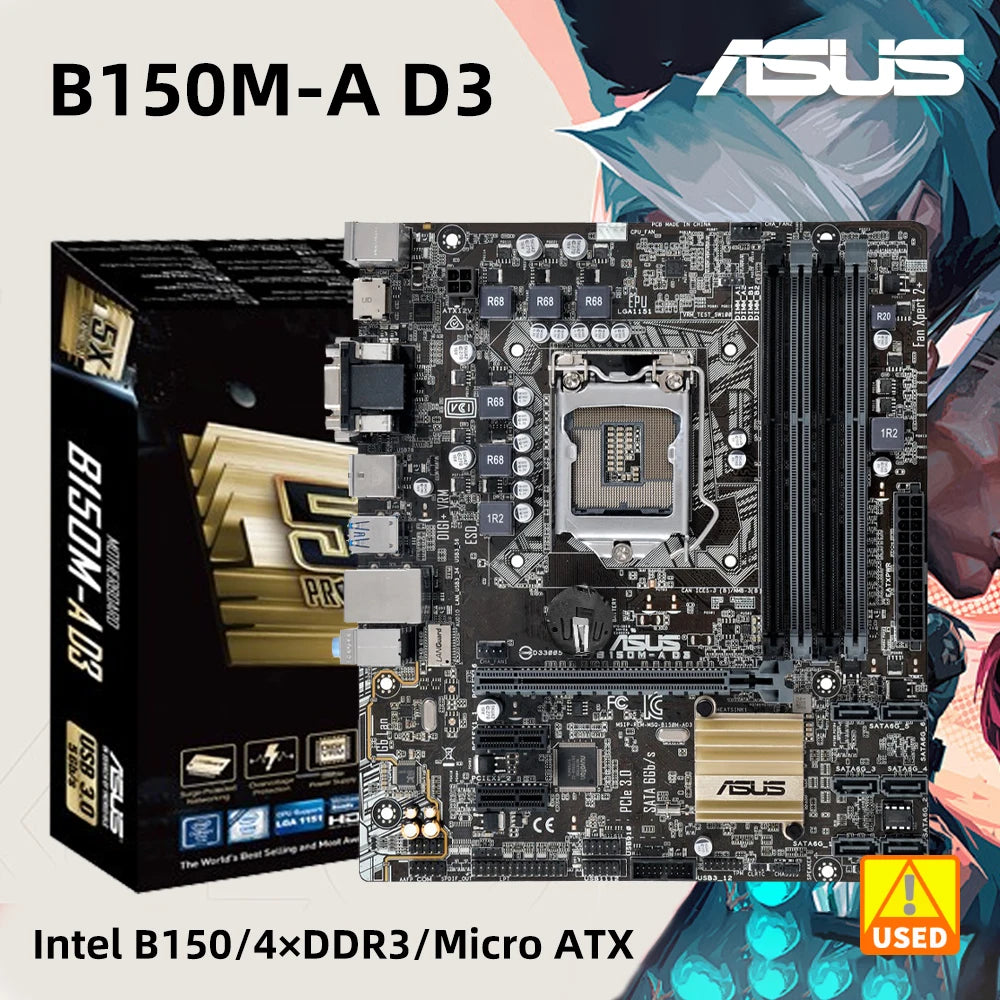 StoneTaskin Original ASUS B150M-A D3 Motherboard LGA 1151 Intel B150 D