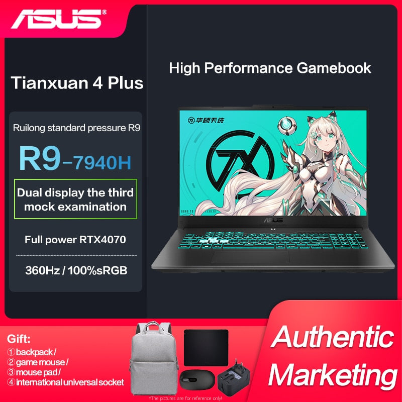 Genuine New ASUS TUF 4 Plus Gaming Laptop E-sport Ryzen R9-7940H RTX40 – StoneTaskin