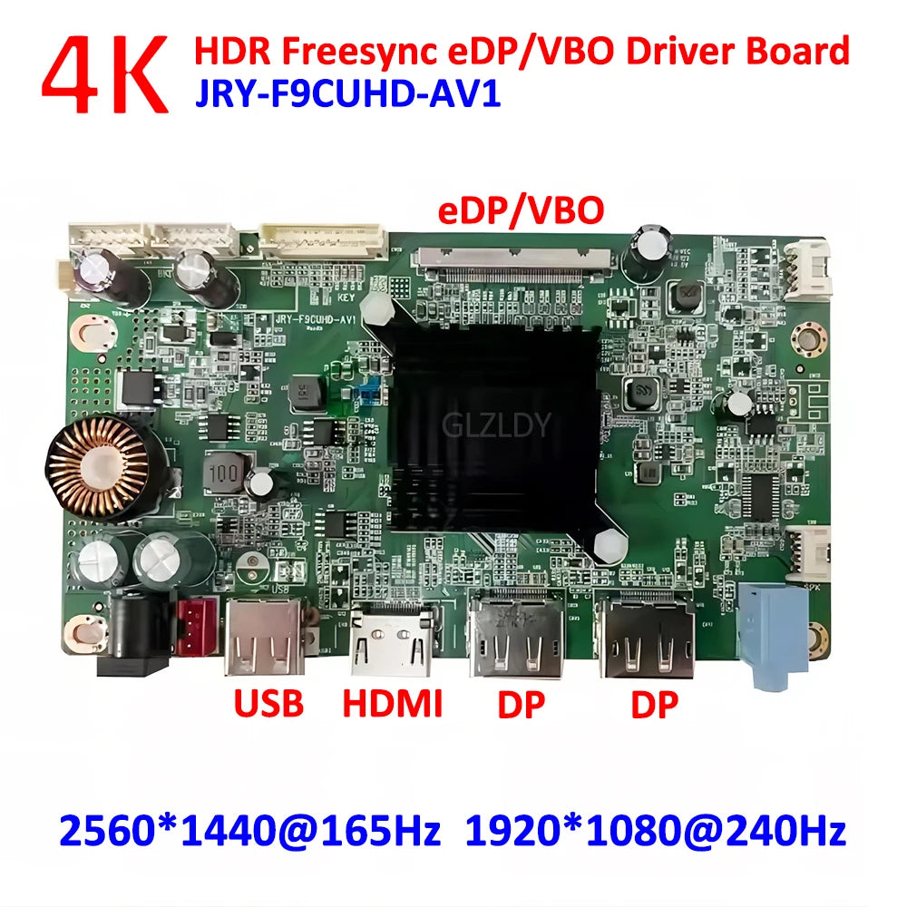 JRY-F9CUHD-AV1 2K 4K LCD Driver Board HDR Freesync edp VBO VBYONE 2560 ...