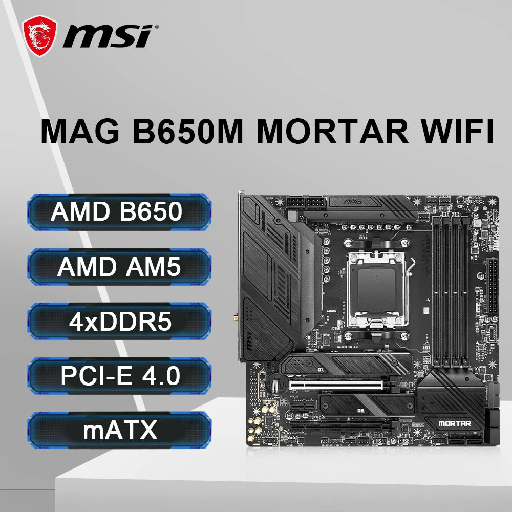 MSI MAG B650M MORTAR WIFI Motherboard Supports AMD Ryzen 8000/7000 Ser ...