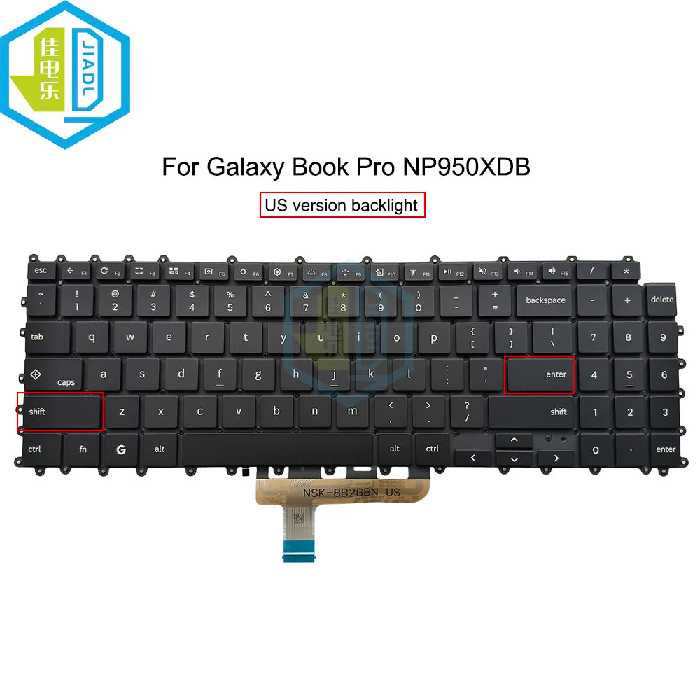 New US UK English SP backlight laptop keyboard For Samsung Galaxy Book ...