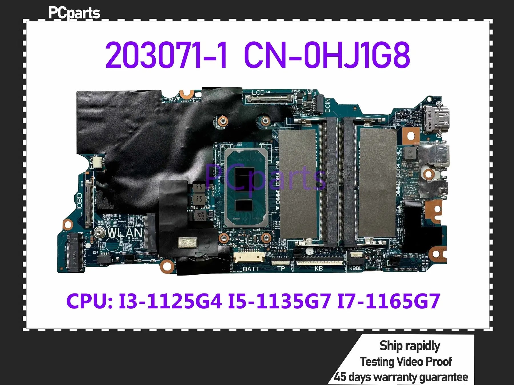 PCparts CN-0HJ1G8 For DELL Inspiron 14 5410 Laptop Motherboard 203071 ...