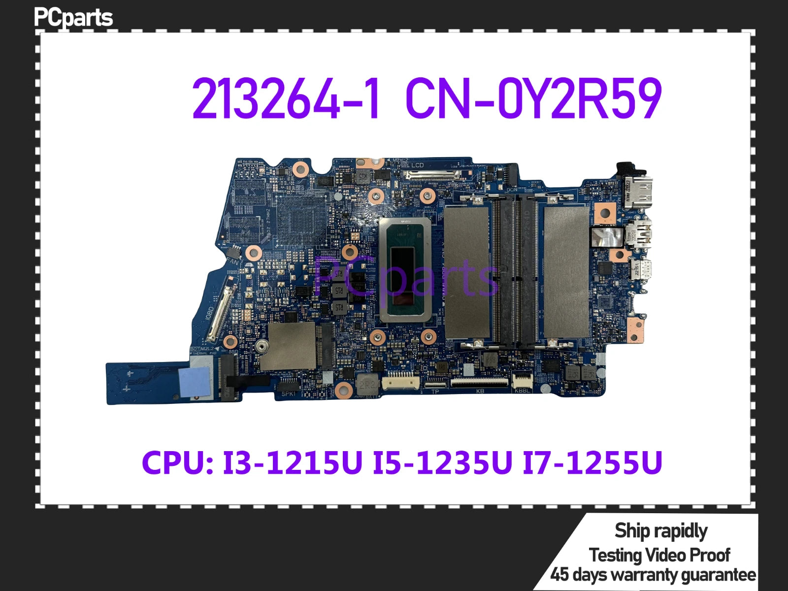 PCparts CN-0Y2R59 For DELL Inspiron 5620 Laptop Motherboard 213264-1 I ...