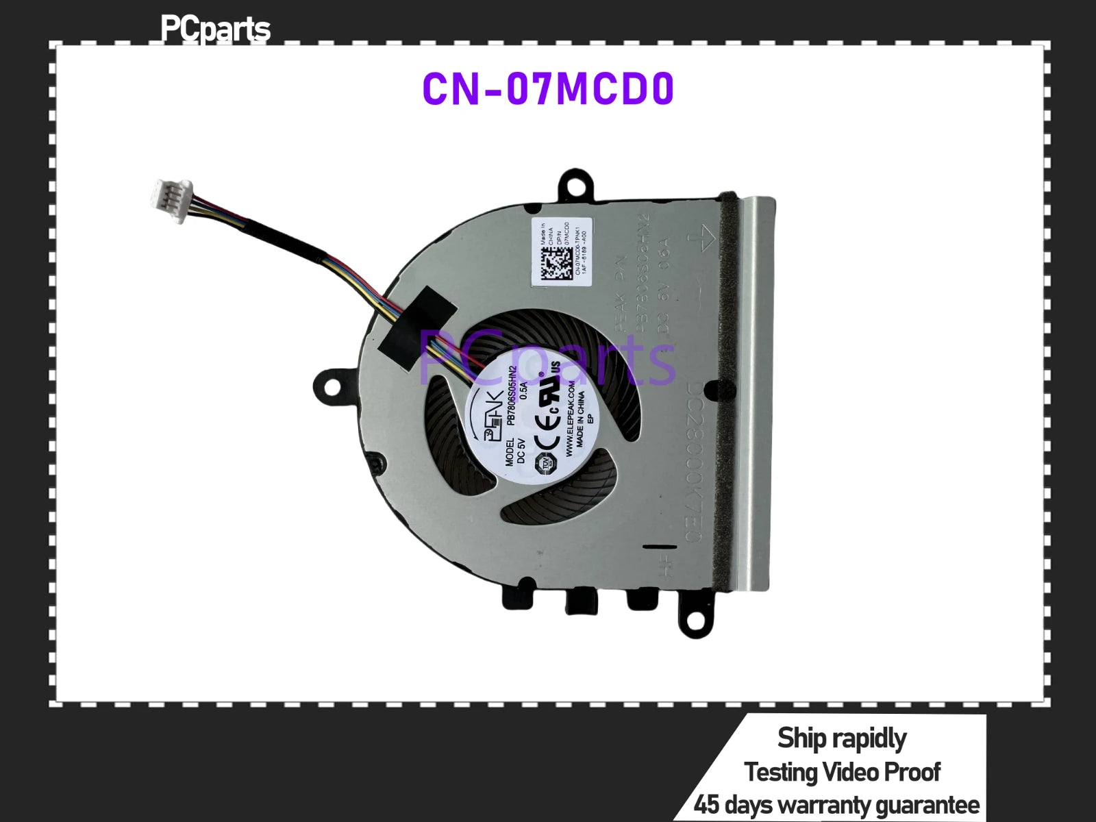 PCparts Laptop CPU Cooling CN-07MCD0 For Dell Inspiron 5570 15-5575 15 ...