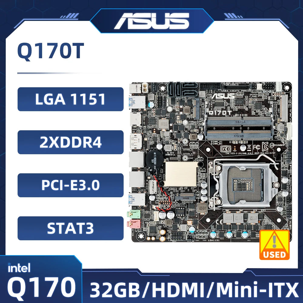 ASUS Q170T Motherboard Mini ITX Intel Q170 Motherboard support DDR4 32 ...