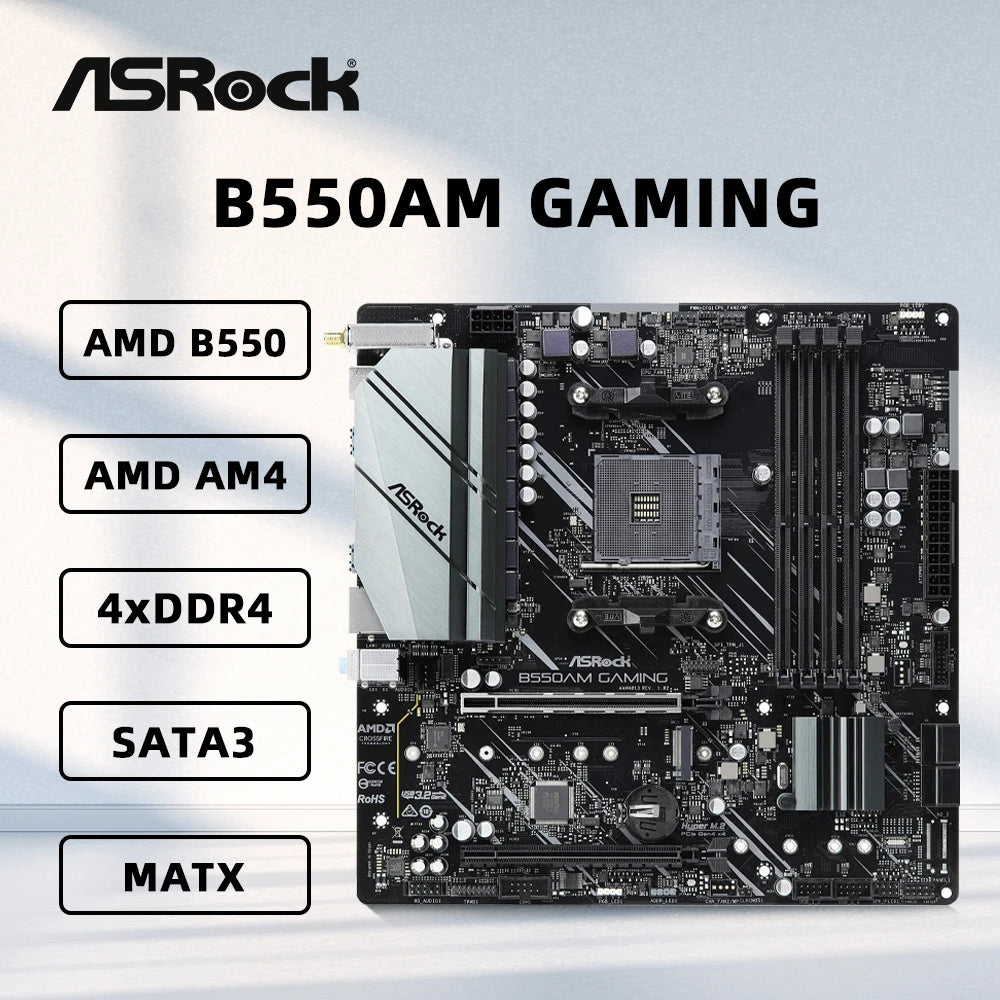 StoneTaskin Original For ASRock B550AM GAMING Motherboard Supports Ryz