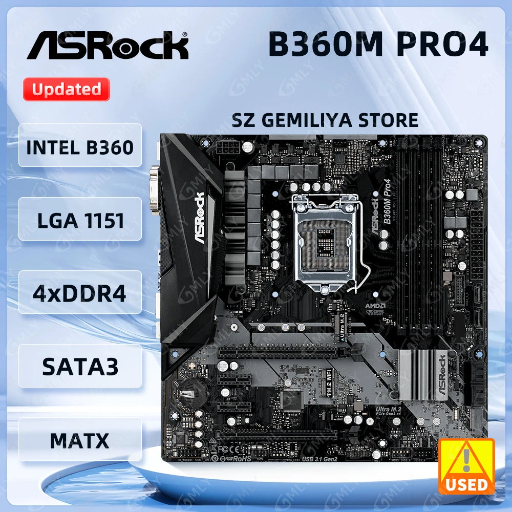 StoneTaskin Asrock B360M Pro4 Motherboard Intel B360 Socket 1151 DDR4