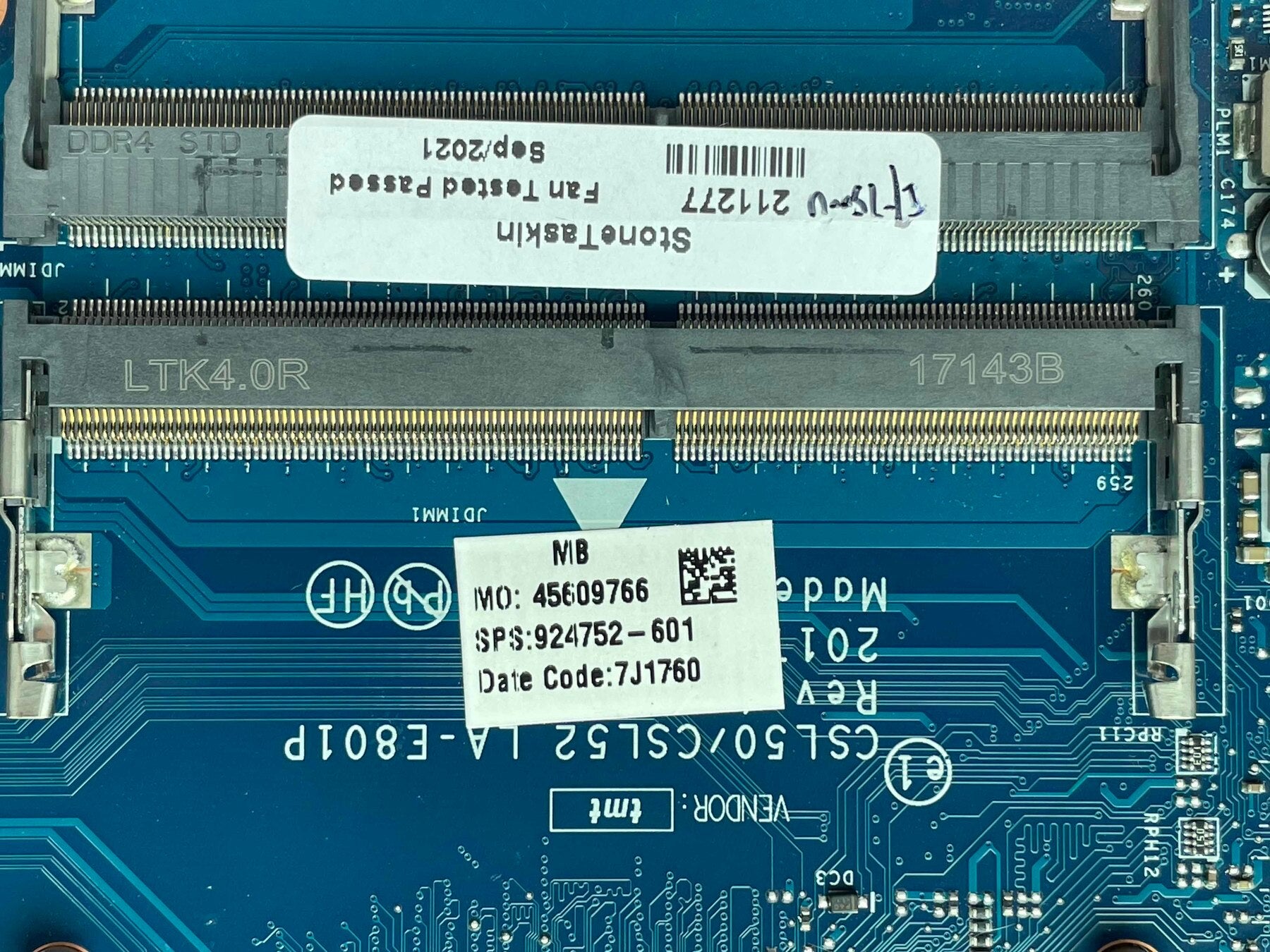 StoneTaskin CKL50 LA-E801P For HP Pavilion 15-BS Laptop Motherboard 92