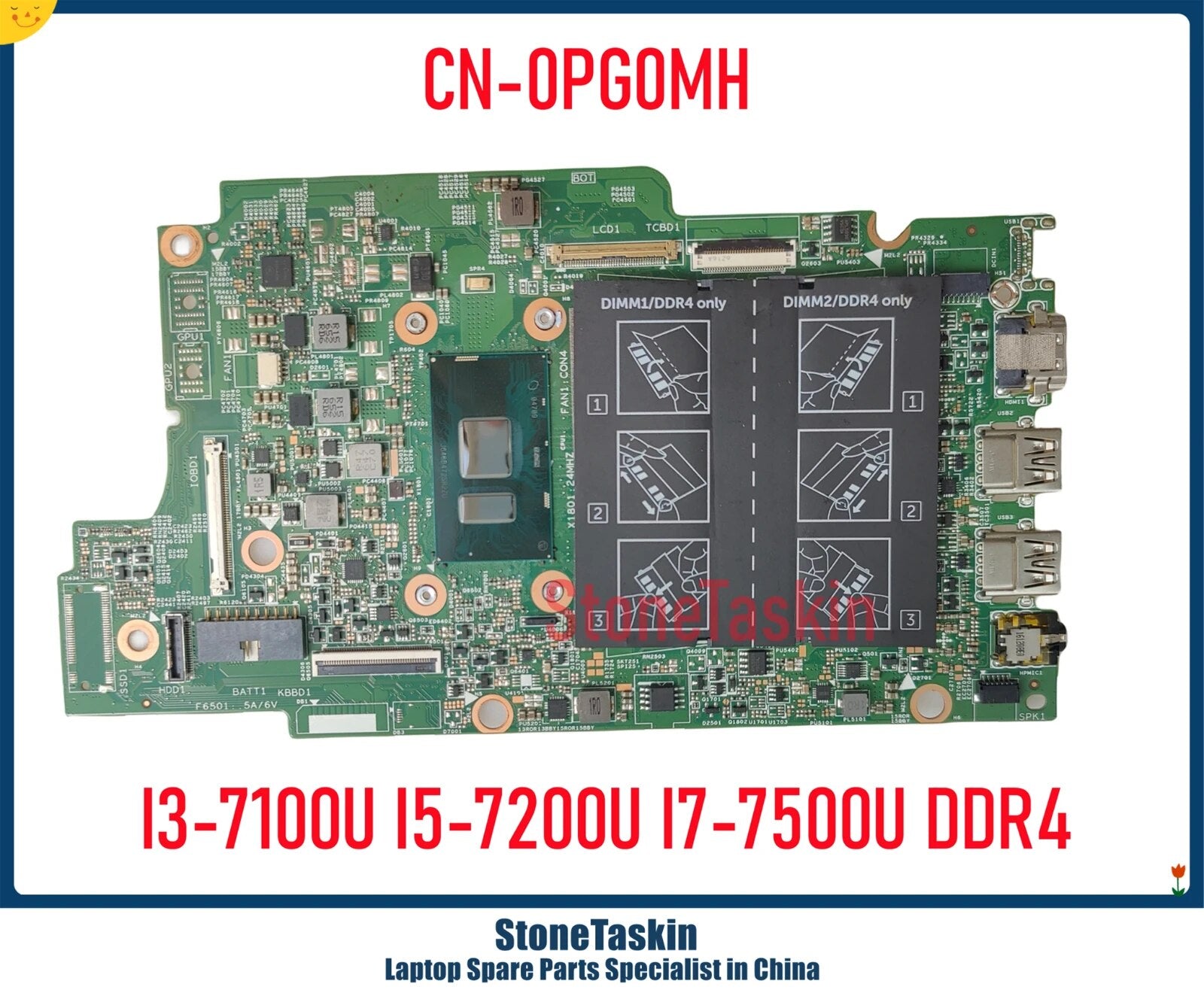 StoneTaskin CN-0PG0MH PG0MH For Dell Inspiron 13 5000 5378 5578 Laptop