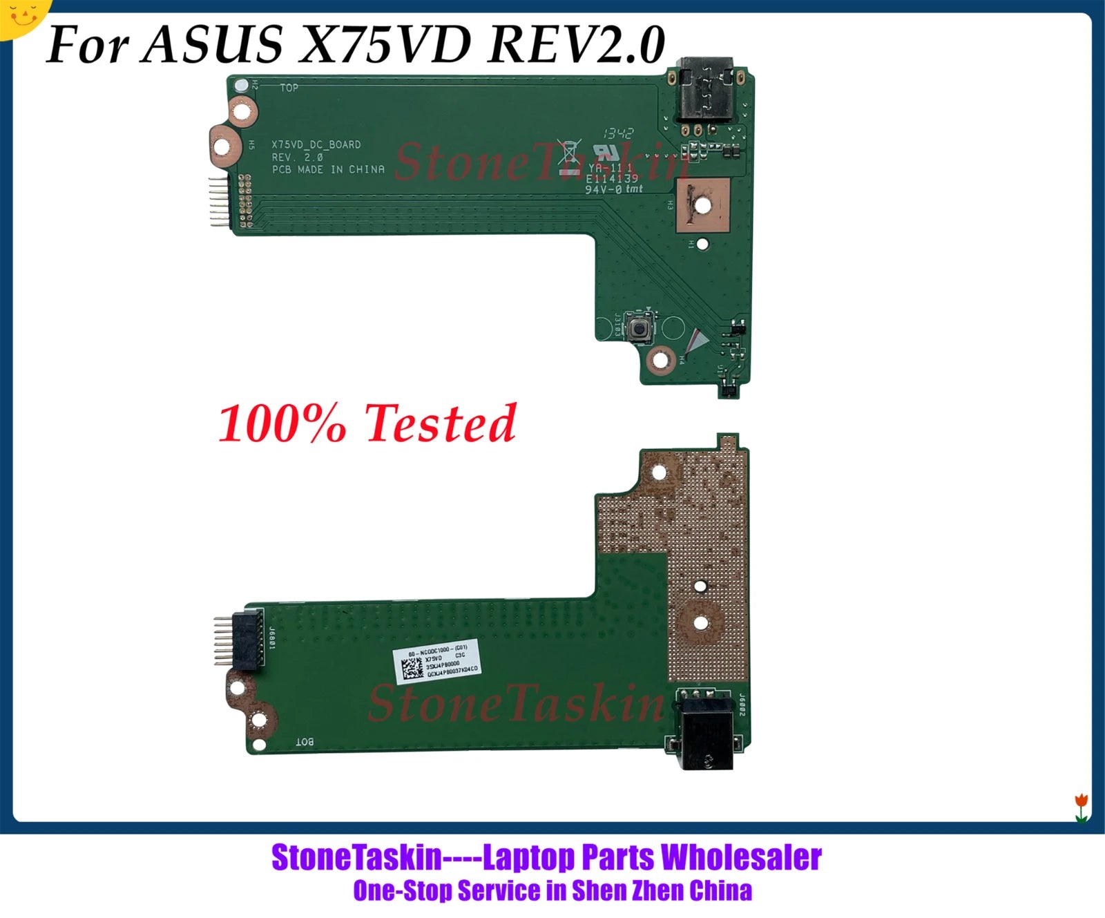 StoneTaskin DC Jack For Asus X75A X75V X75VD DC Power-on Board X75VD_D