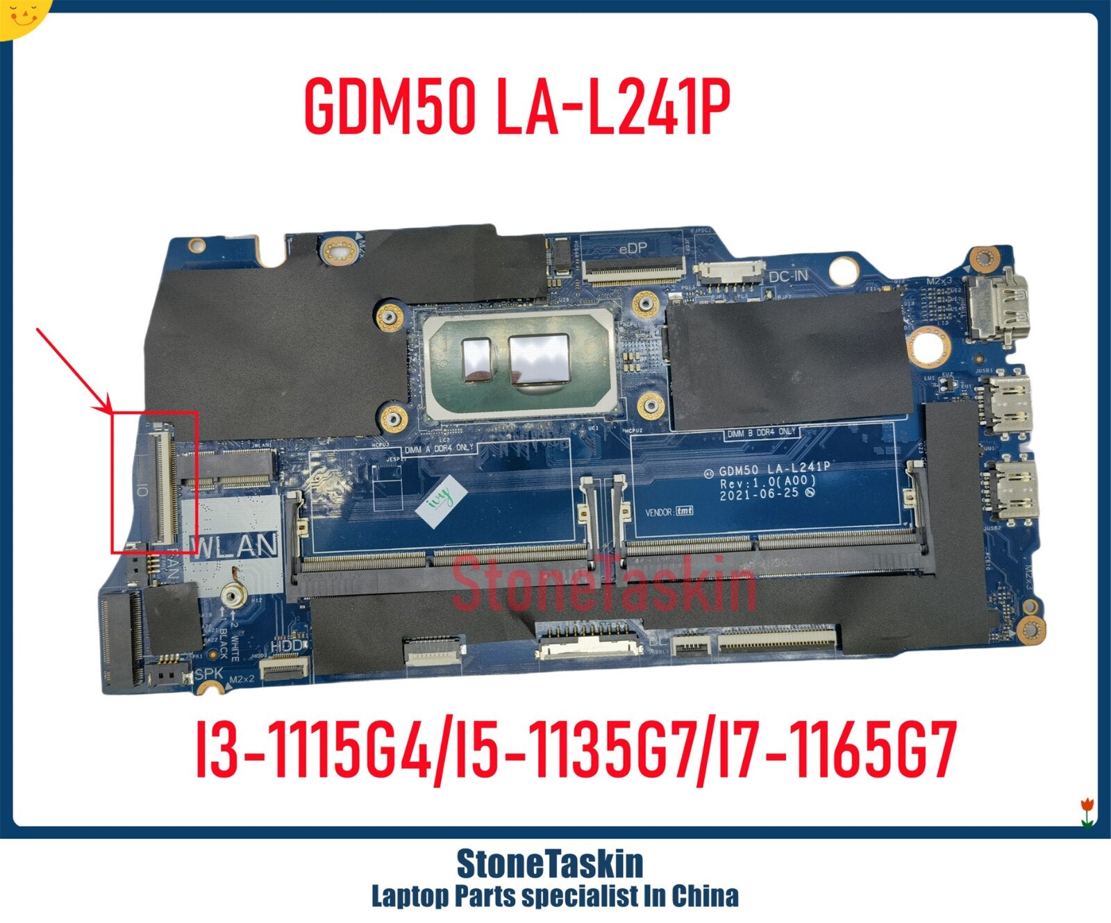 StoneTaskin GDM50 LA-L241P For Dell Inspiron 15 3511 Vostro 15 3510 La