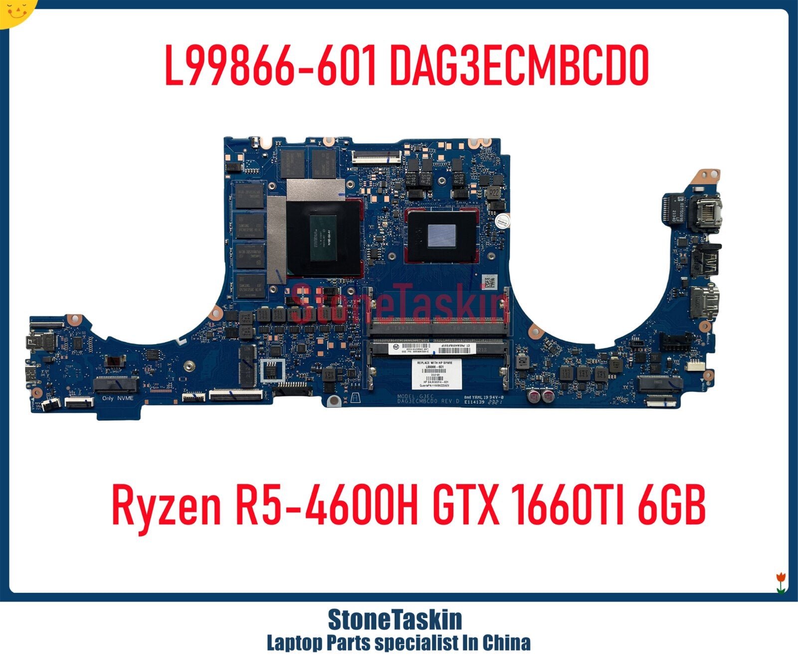 StoneTaskin L99867-001 L99867-601 DAG3ECMBCD0 For HP Omen 15-EN Laptop