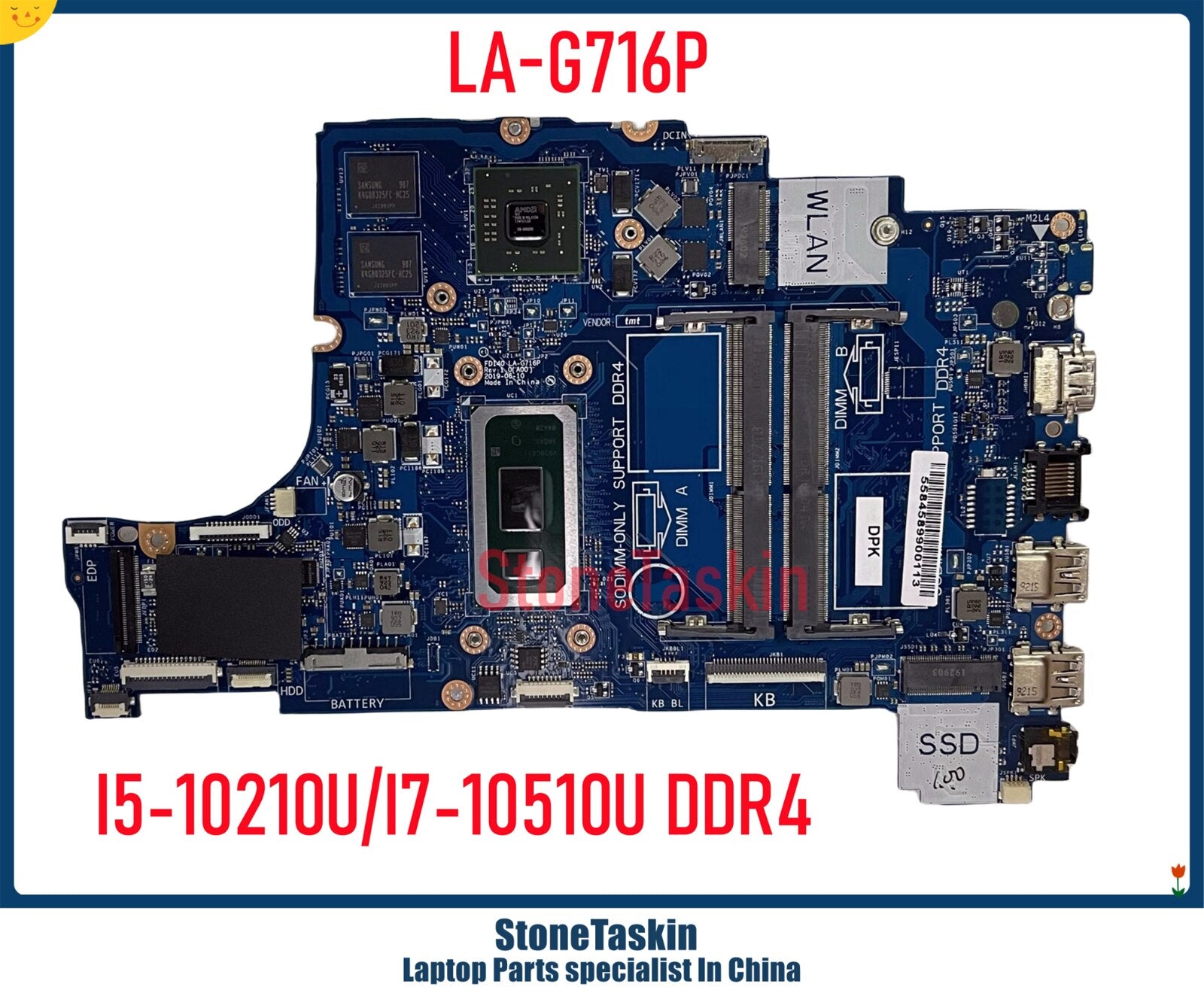 StoneTaskin LA-G716P For Dell Inspiron 3490 3590 3790 Laptop Motherboa