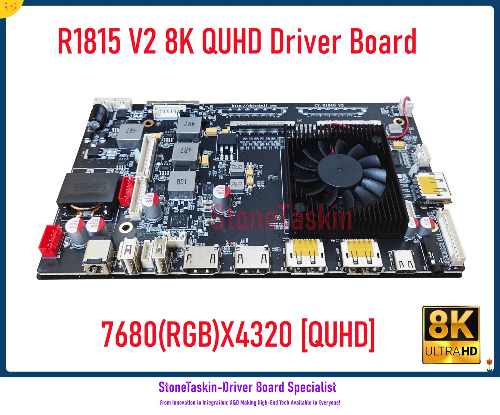 StoneTaskin New 8K Universal R1815 V2 QUHD Driver Board 7680X4320 DP1.