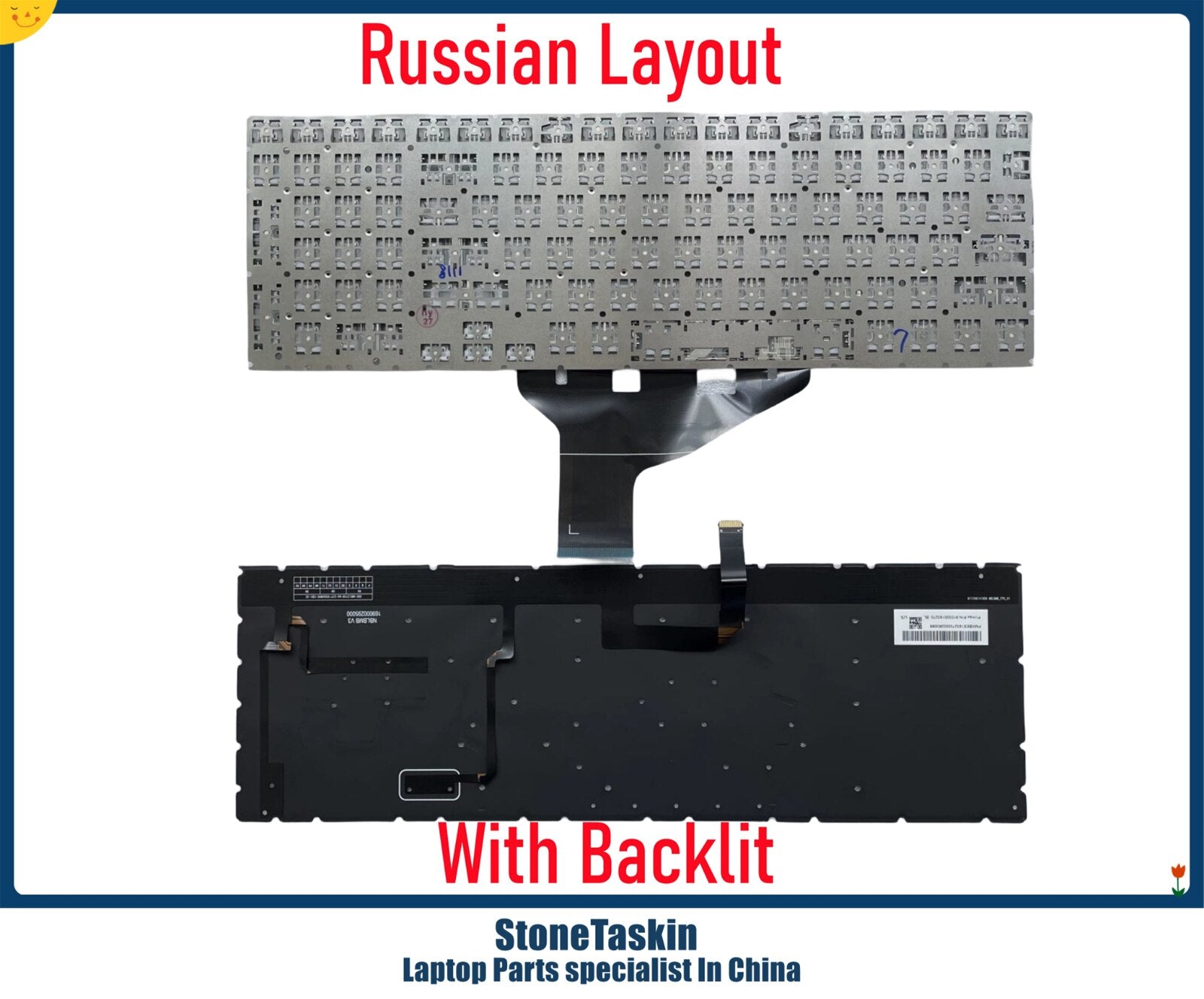 StoneTaskin Russian Layout Keyboard for HP Omen 15-DC 15-DH TPN-C144 Q