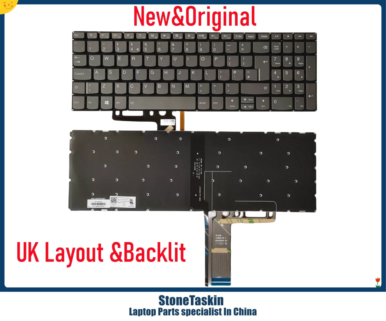 StoneTaskin UK Layout Keyboard For Lenovo Ideapad 330-15 330-15IKB LCM