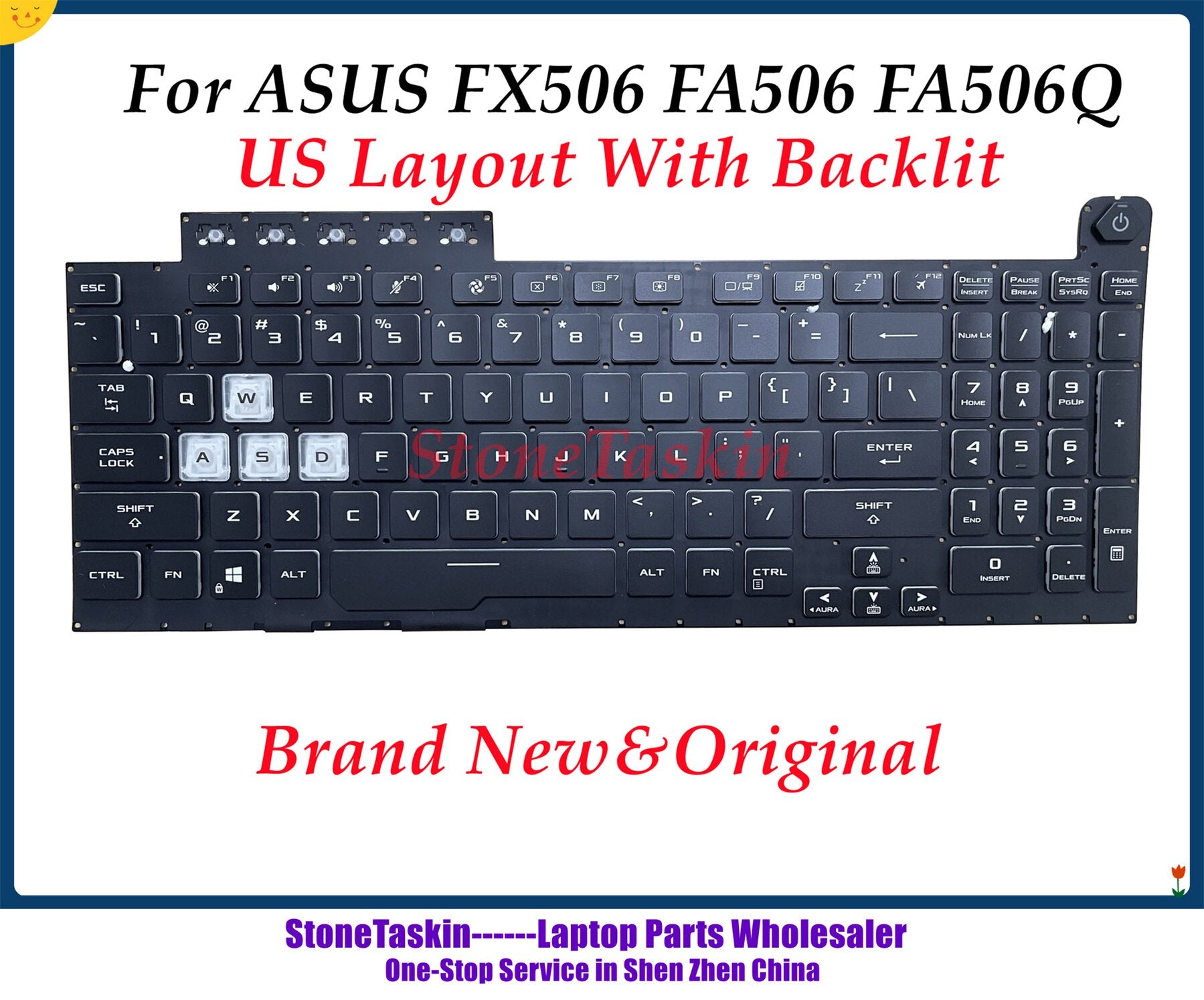 StoneTaskin US English keyboard backlight For ASUS TUF Gaming F15 FX50