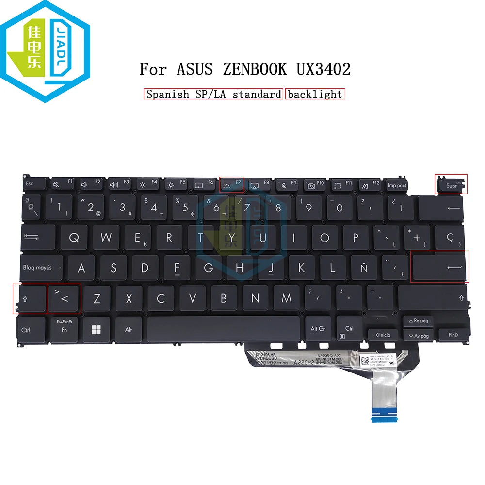StoneTaskin TW Spain French Keyboard Backlight For ASUS UX3402 Zenbook