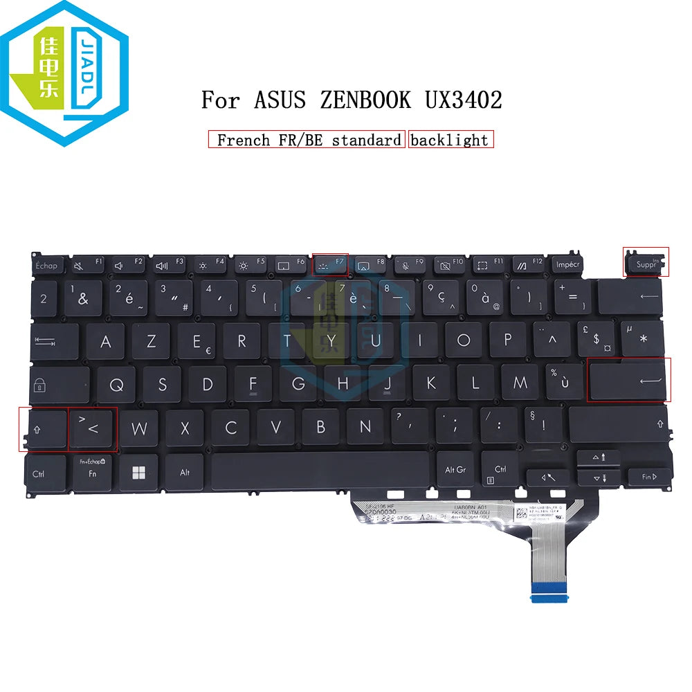 StoneTaskin TW Spain French Keyboard Backlight For ASUS UX3402 Zenbook