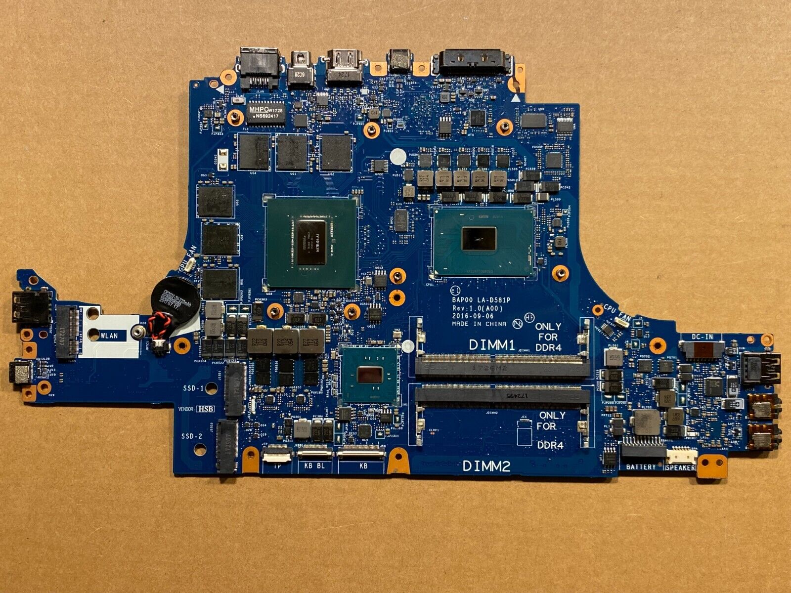 StoneTaskin Original Dell Alienware 13 R3 Intel Motherboard i7-7700HQ