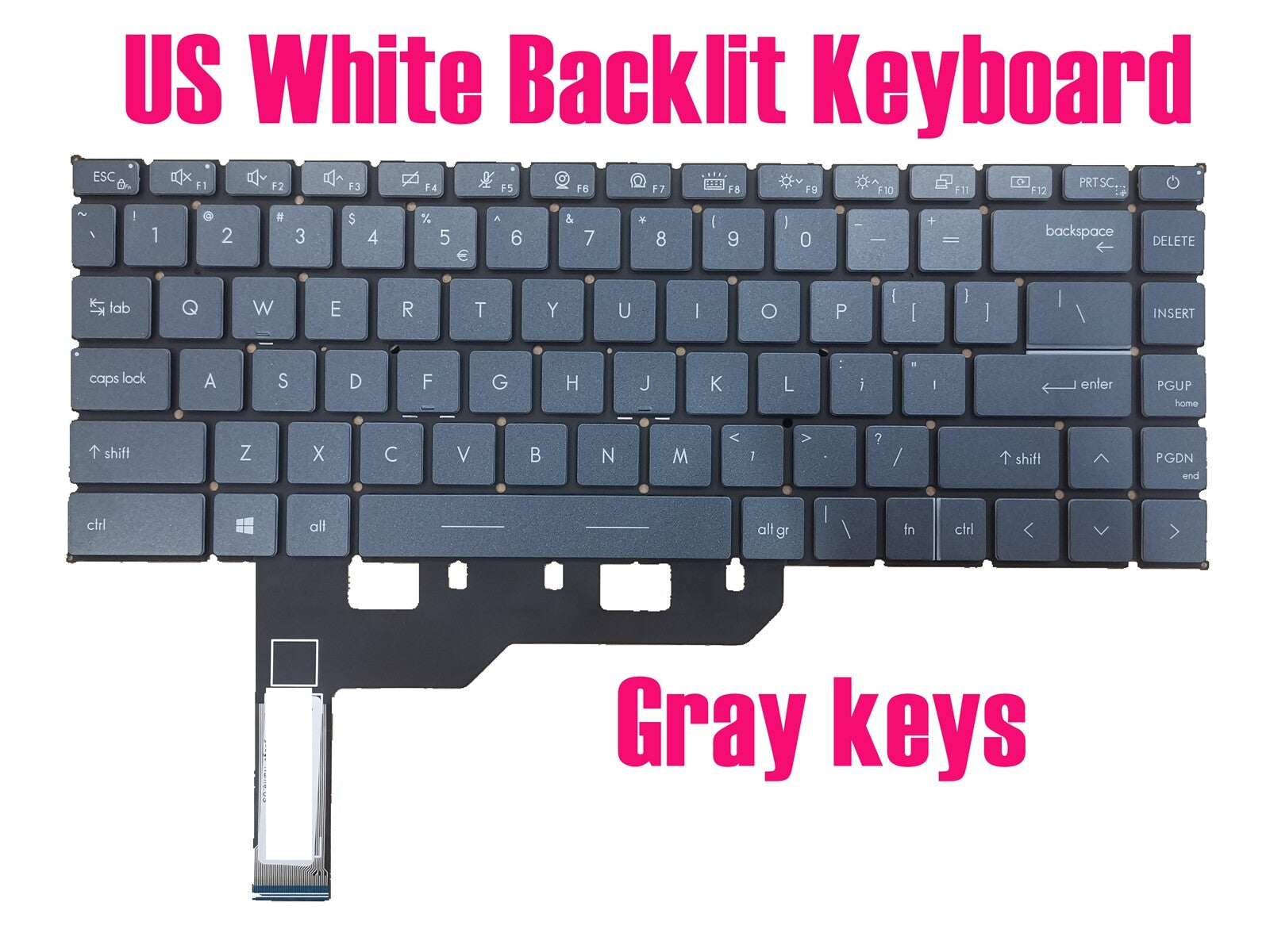 StoneTaskin Original US White Backlit Keyboard for MSI Prestige 15 A11