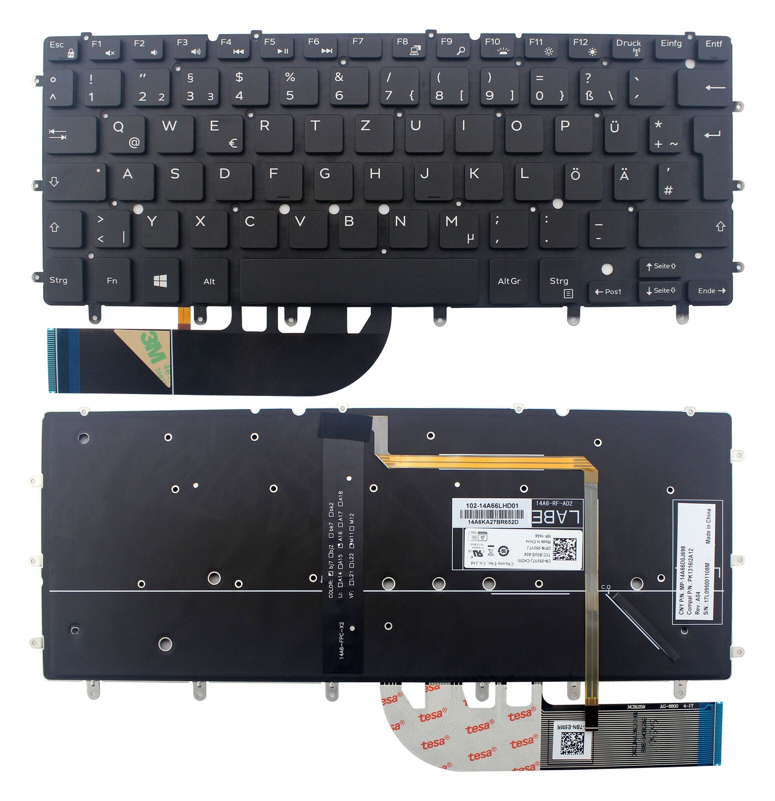StoneTaskin Original Black Backlit German Keyboard For Dell XPS 13 934