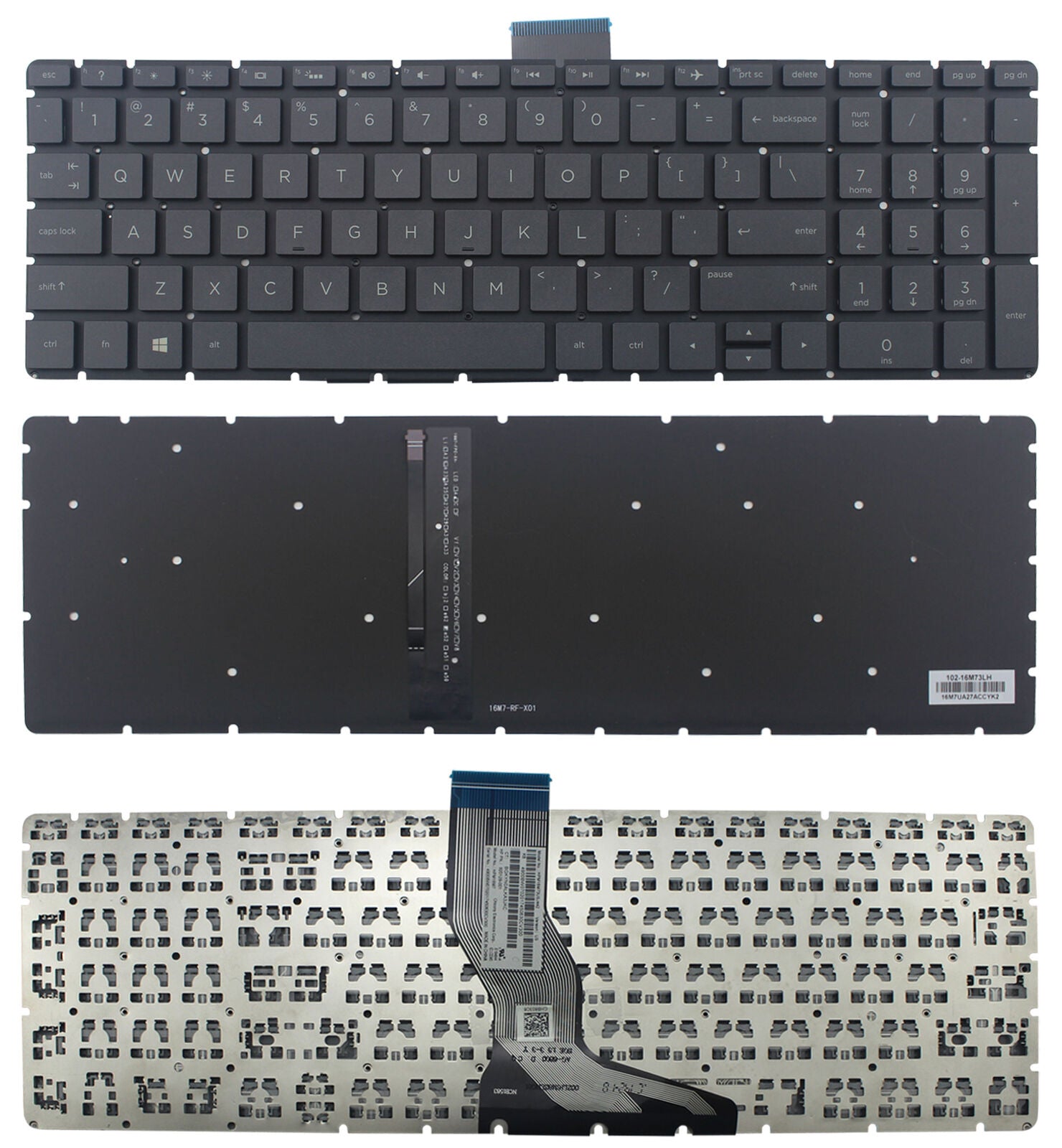StoneTaskin Original Black US Backlit Keyboard For HP Pavilion 15t-cc0