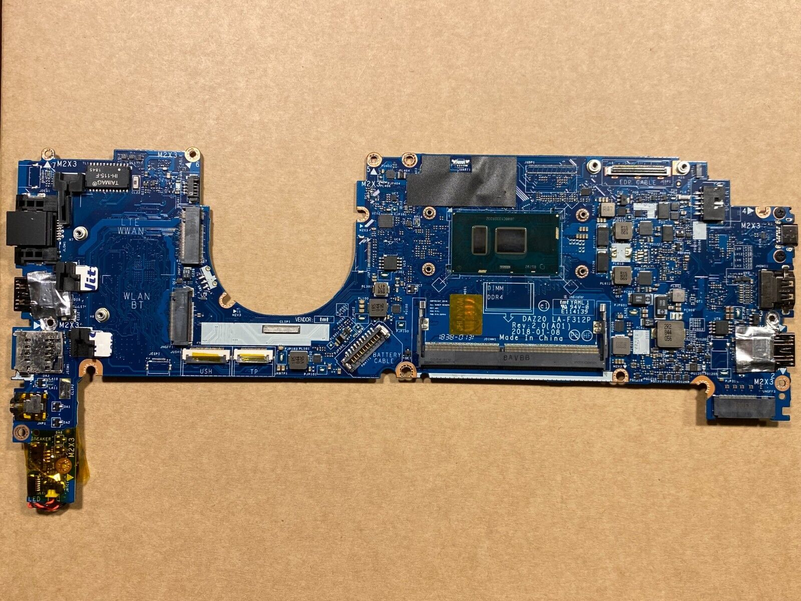 StoneTaskin Original Refurbished Dell Latitude 7290 7390 Motherboard I