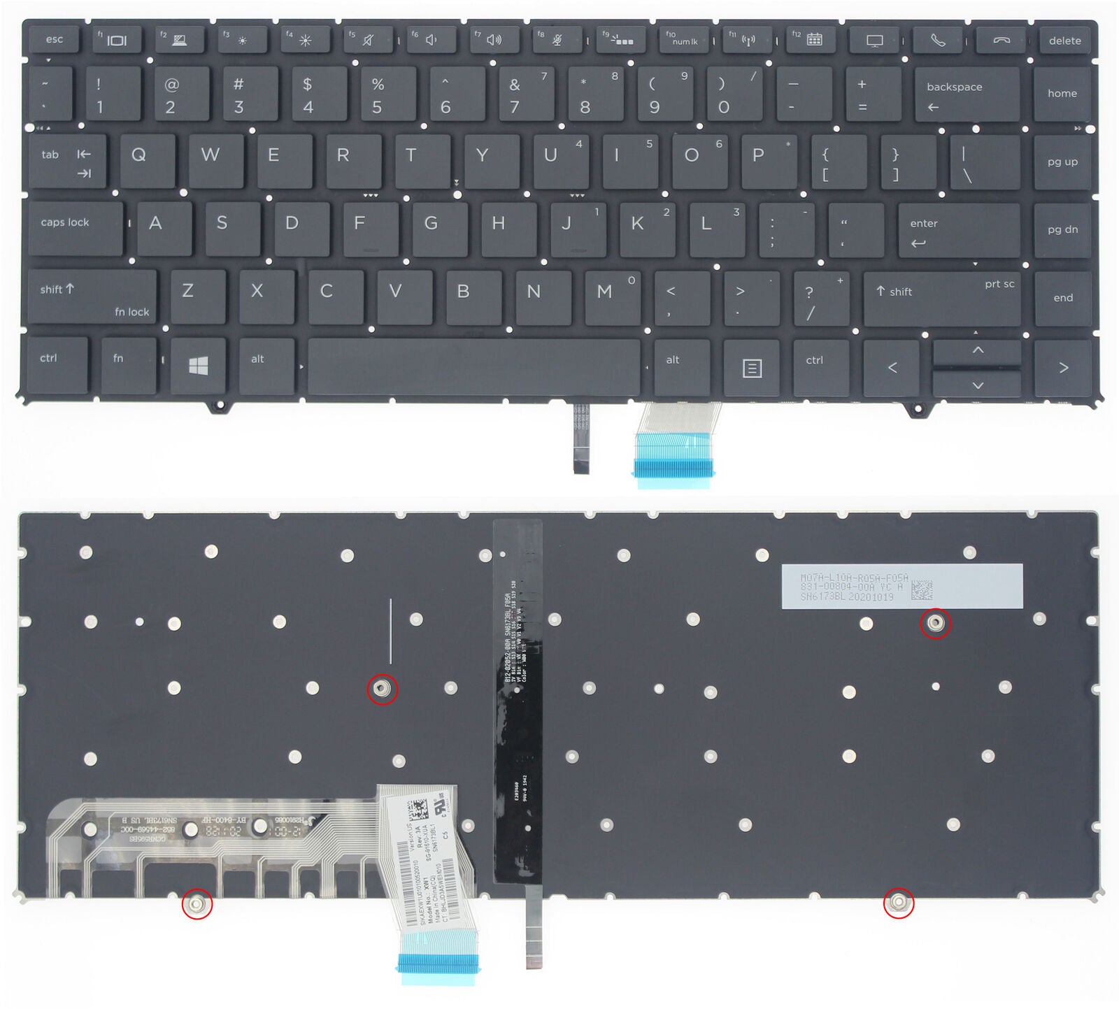 StoneTaskin Original Black US Backlit Keyboard For HP ZBook Studio G5