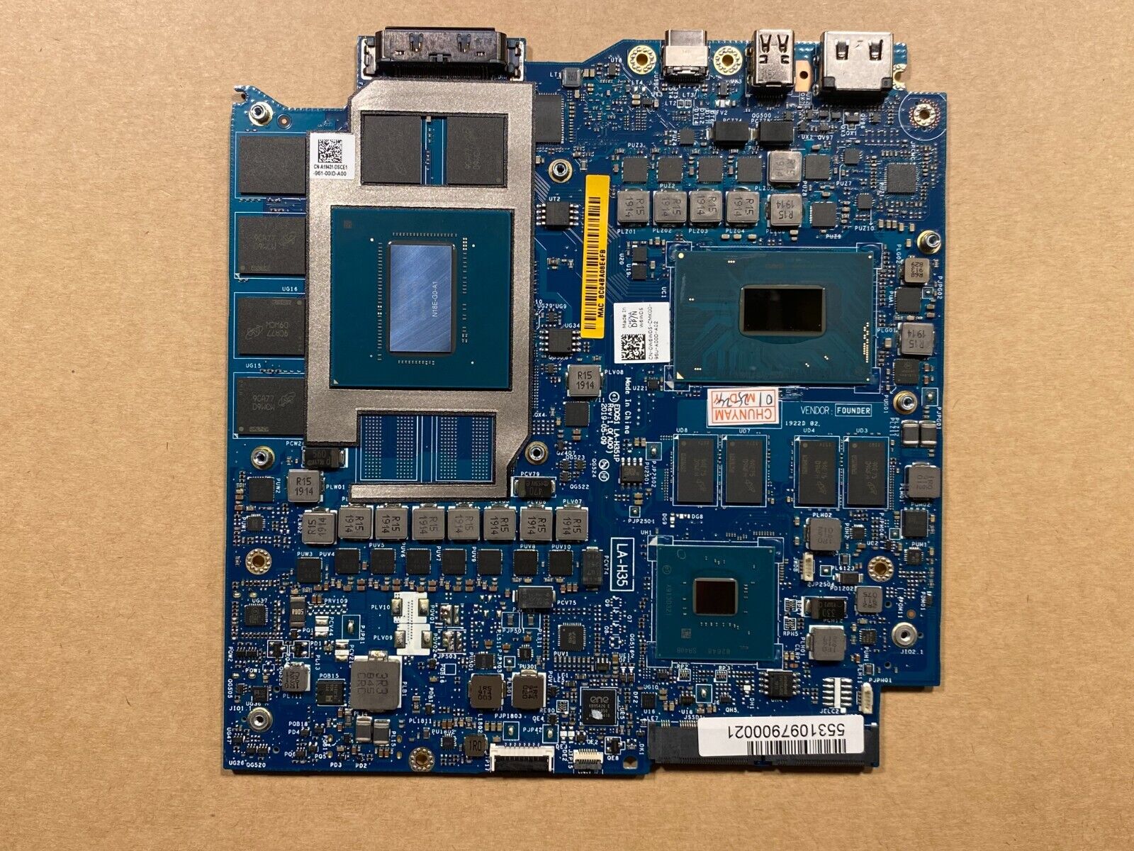 StoneTaskin Original Dell Alienware M17 M15 R2 Motherboard Intel i5-93