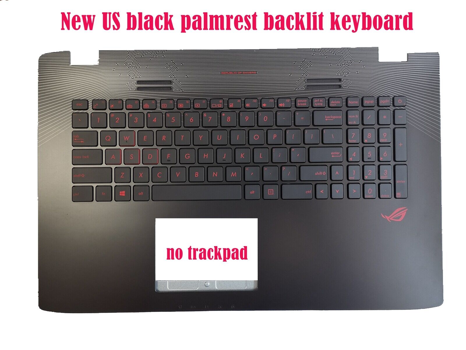 StoneTaskin Original Brand New US Red backlit keyboard for Asus Rog GL