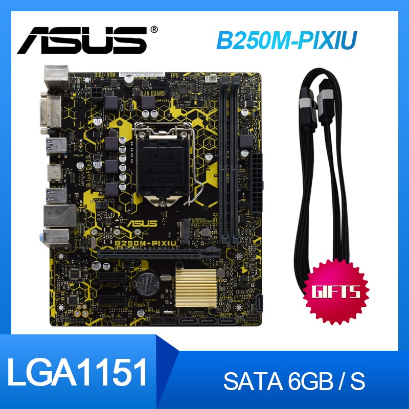 Original ASUS B250M-PIXIU PC Motherboard LGA1151 DDR4 hdmi dvi vga m.2 ...