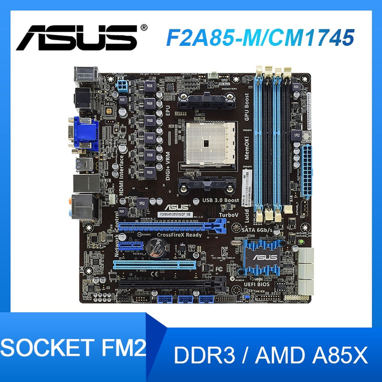 Original ASUS F2A85-M/CM1745/DP-MB Desktop Motherboard Socket FM2 DDR3 – StoneTaskin