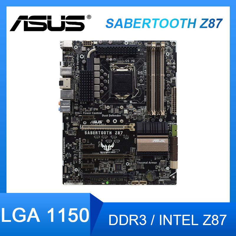 Original Asus SABERTOOTH Z87 Desktop Motherboard LGA 1150 Intel Z87 DD ...