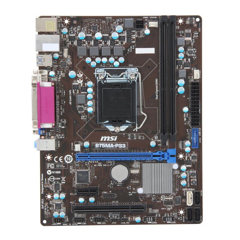 Original MSI B75MA-P33 Intel B75 LGA 1155 Desktop Motherboard DDR3 RAM ...