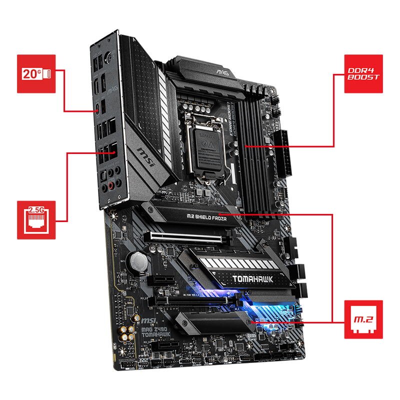 Original MSI MAG Z490 TOMAHAWK Motherboard LGA 1200 Intel Z490 DDR4 RA ...