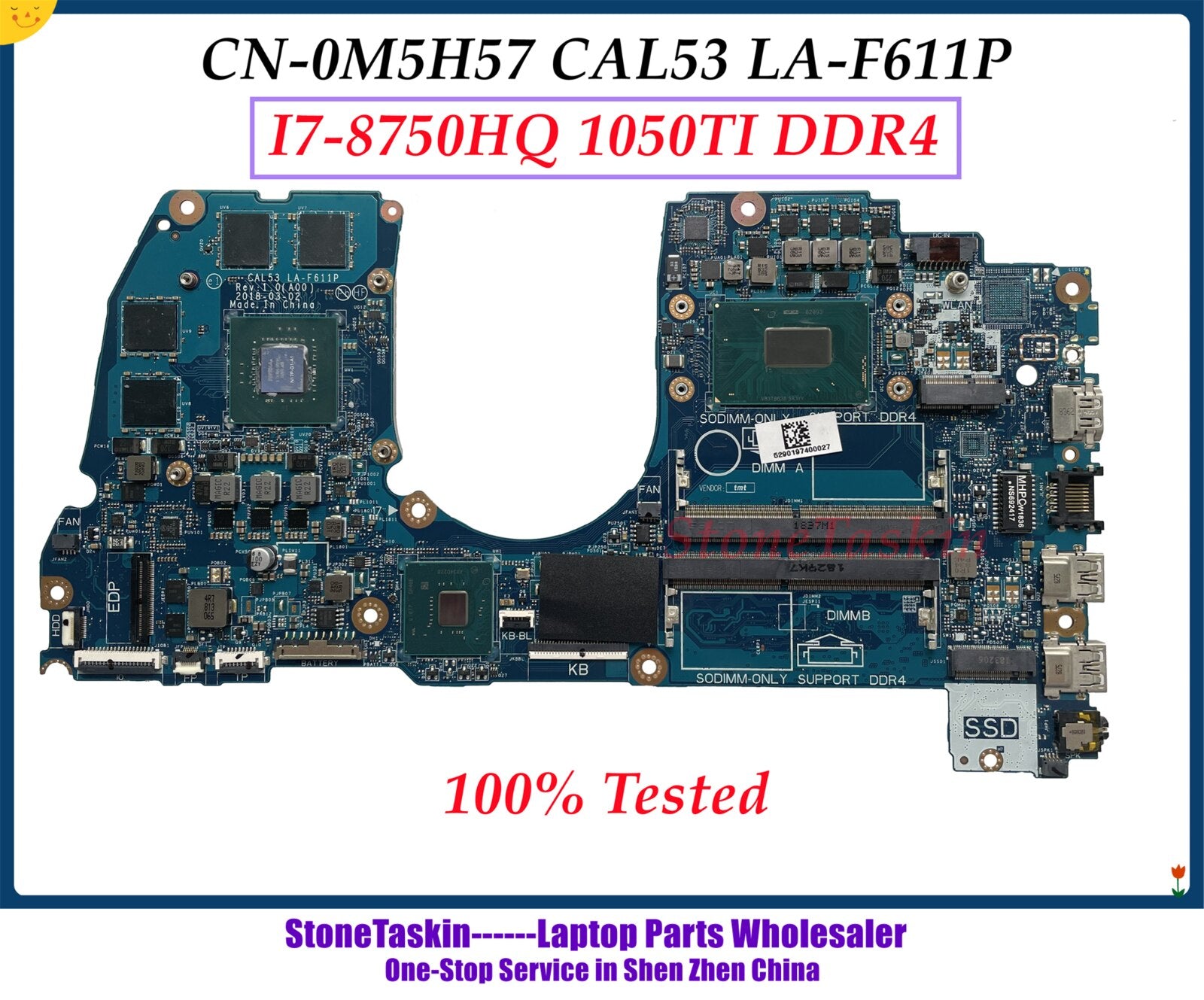 StoneTaskin CN-0M5H57 For DELL G3 3579 Laptop Motherboard SR3YY I7-87